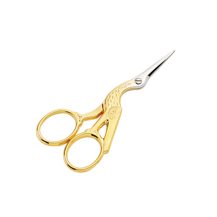 Embroidery Scissor Premax stork 9 cm, golden | Fabrics Hemmers