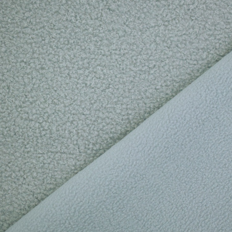 Tissu sherpa peluche teddy double face, bleu-gris | Tissus Hemmers