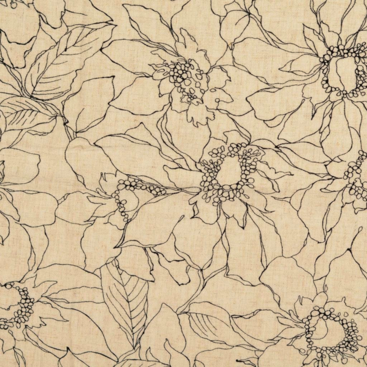 Viscose Linen flower outlines, natural | Fabrics Hemmers