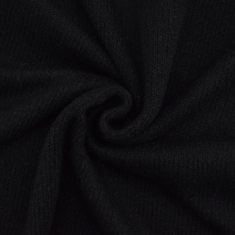 Wool knitted fabric, black | Fabrics Hemmers